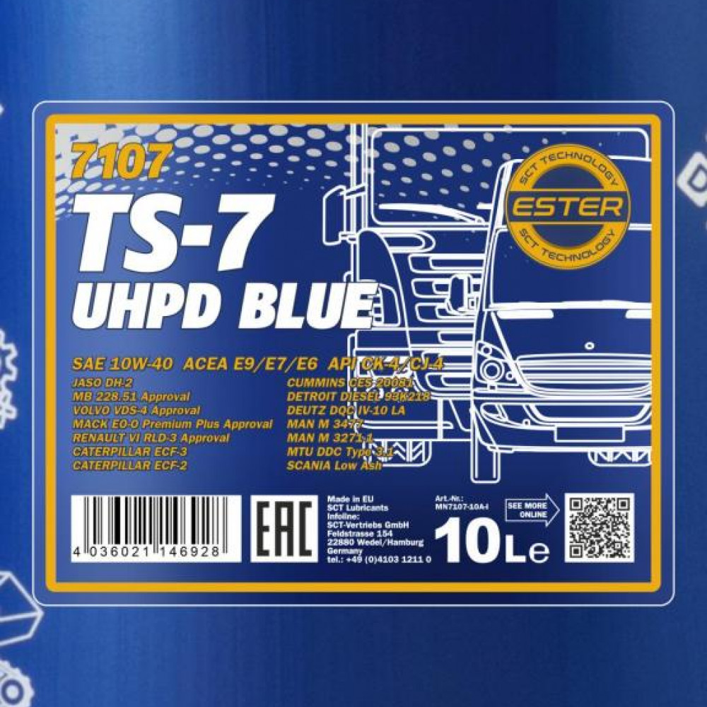 MANNOL 7107 TS-7 BLUE UHPD 10W-40 10L